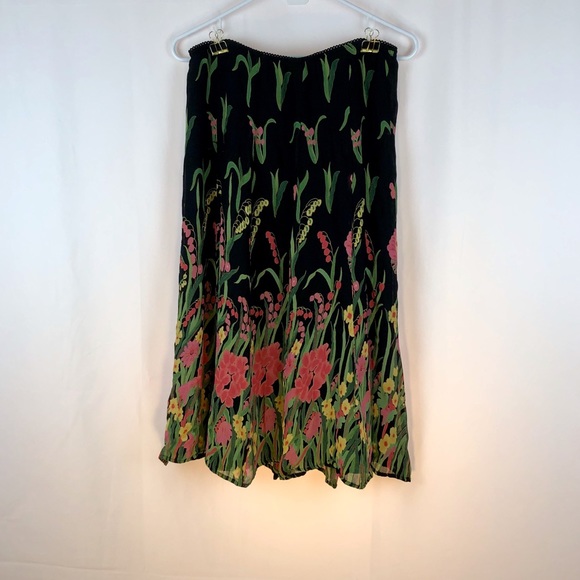 JM Collection | Skirts | Jm Collection Sheer Floral Rayon Overlay Skirt ...